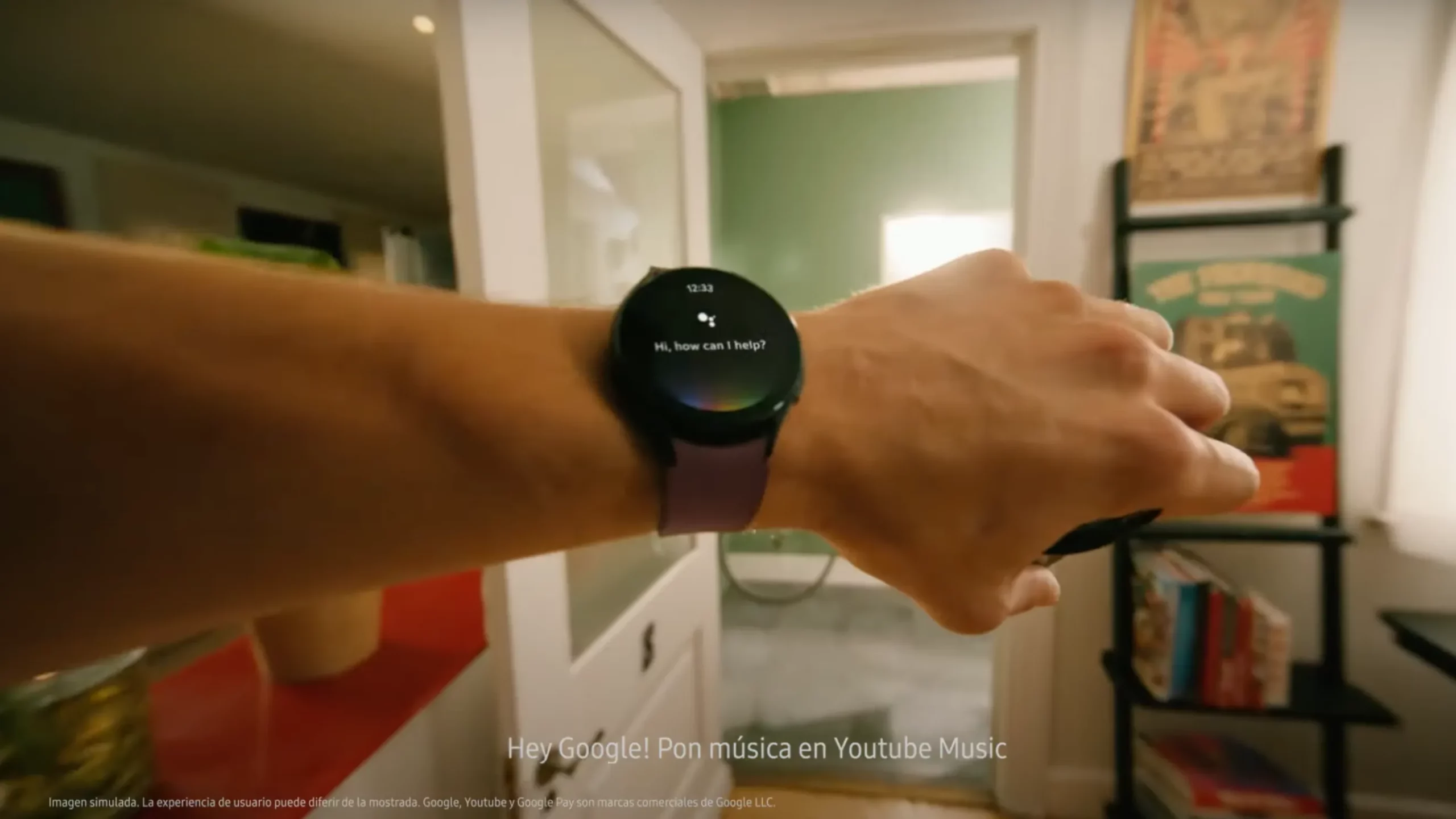 Google Assistant is shown working on a Samsung Galaxy Watch 4