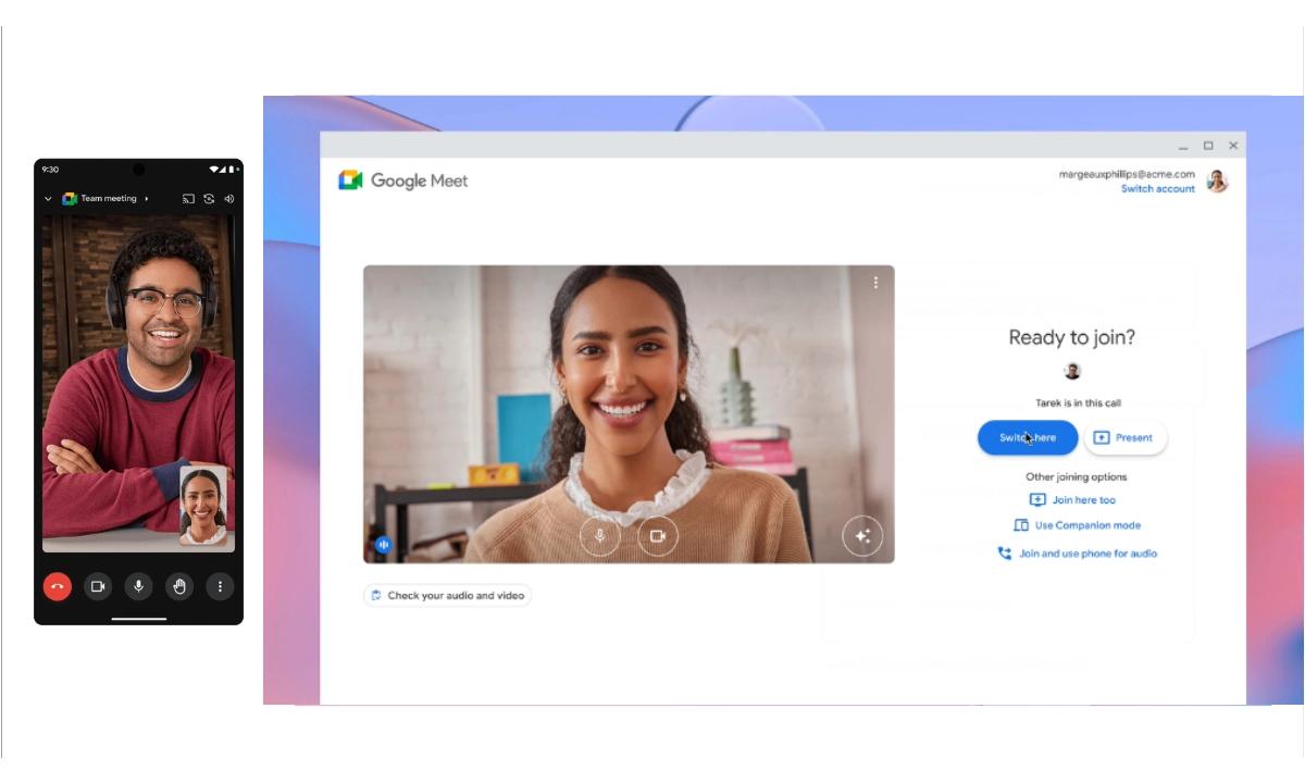 Google Meet Will Now Have A New Switch Here Option To Easily Transfer ...
