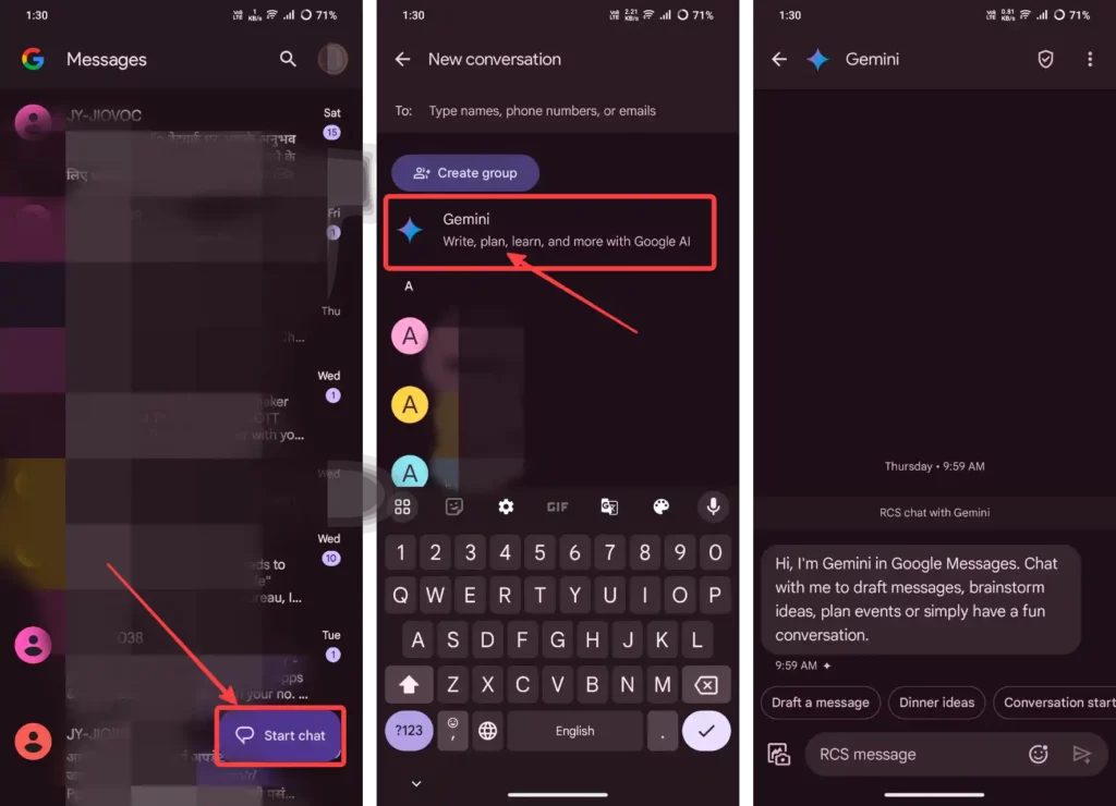 Gemini AI features are now available in the Google Messages app